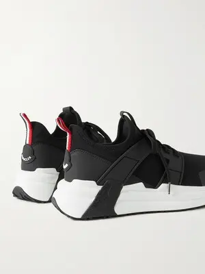 Moncler Lunarove Rubber And Leather-trimmed Neoprene Sneakers - Black