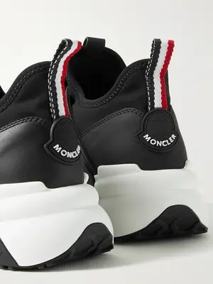 Moncler Lunarove Rubber And Leather-trimmed Neoprene Sneakers - Black