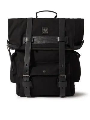 Belstaff Bruce Leather-trimmed Nylon-canvas Backpack