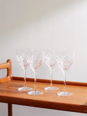 SOHO HOME Barwell Set Of Four Crystal Red Wine Glasses - Neutrals