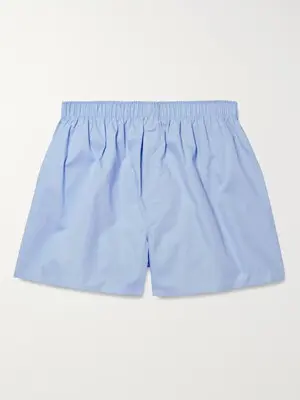 Sunspel Cotton Boxer Shorts - Blue