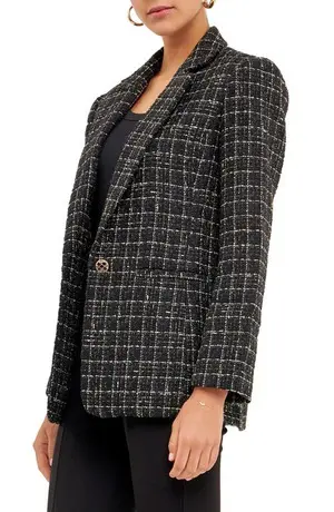 Endless Rose Tweed Blazer - Black