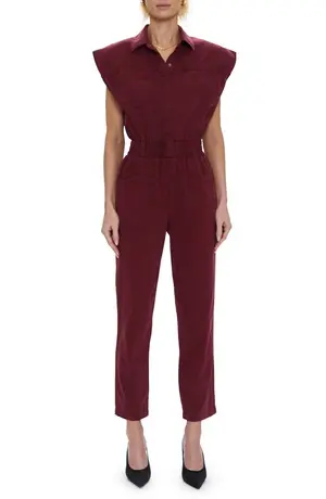 PISTOLA Rosie Cotton Jumpsuit With Padded Shoulder