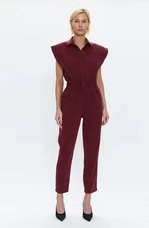 PISTOLA Rosie Cotton Jumpsuit With Padded Shoulder