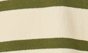 English Factory Stripe Collared Sweater - Cream/ Olive