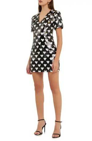 Endless Rose Sequin Heart Minidress