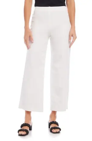 Fifteen Twenty High-waisted Cropped Wide-leg Pants - Off White