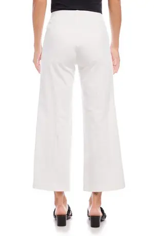 Fifteen Twenty High-waisted Cropped Wide-leg Pants - Off White