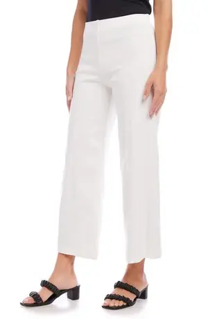 Fifteen Twenty High-waisted Cropped Wide-leg Pants - Off White