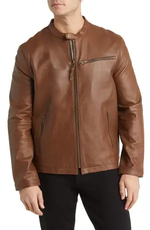 THE FRYE COMPANY Café Racer Leather Jacket