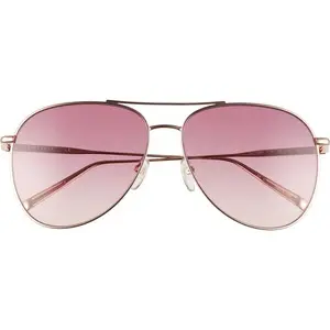Longchamp Classic 59mm Gradient Aviator Sunglasses - Rose Gold/ Rose Gradient