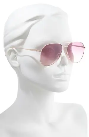 Longchamp Classic 59mm Gradient Aviator Sunglasses - Rose Gold/ Rose Gradient