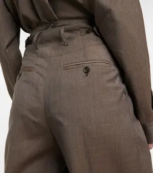TOTEME High-rise Wide-leg Wool Pants