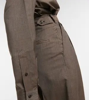 TOTEME High-rise Wide-leg Wool Pants