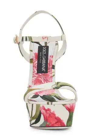 Dolce & Gabbana Keira Floral Block Heel Platform Sandal