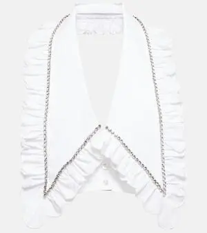 AREA Crystal-embellished Cotton Collar