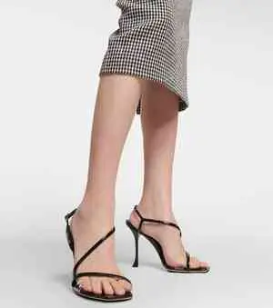 ROGER VIVIER I Love Vivier Pvc And Patent Leather Sandals - Black