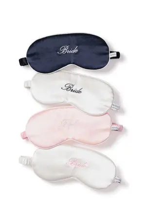 PETITE PLUME Bride Silk Sleep Mask - White