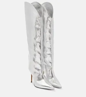 Alexandre Vauthier Metallic Leather Over-the-knee Boots