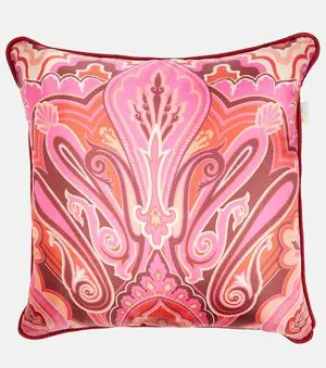 Etro Paisley Silk Cushion - Pink