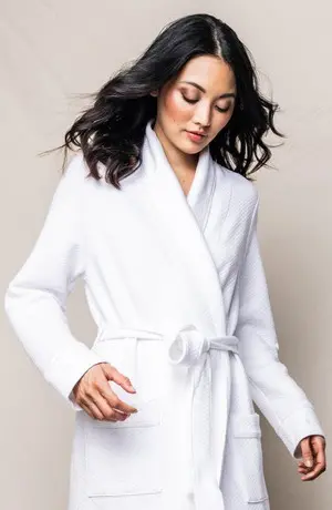 PETITE PLUME Ophelia Pima Cotton Jacquard Robe