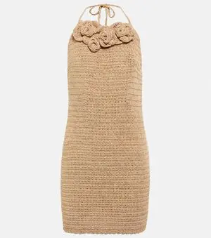 Magda Butrym Crochet Cotton-blend Minidress - Beige