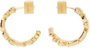 Burberry Burberry Gold Logo Hoop Earrings - Light Gold