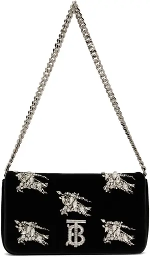 Burberry Burberry Black Small Crystal EKD Lola Bag - Black