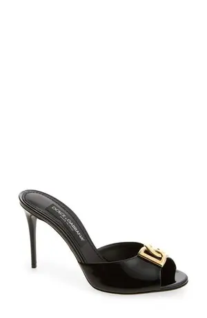 Dolce & Gabbana Dg Logo Patent Leather Sandals