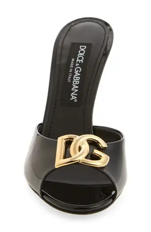 Dolce & Gabbana Dg Logo Patent Leather Sandals