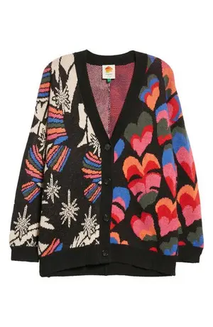 Farm Rio Mix Jacquard Pattern Cardigan