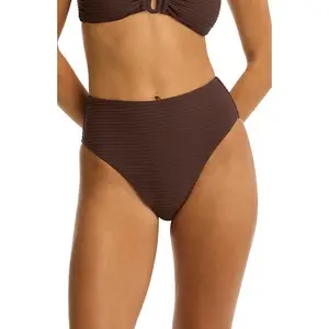 SEA LEVEL Sea Level Retro High Waist Bikini Bottom Cocoa