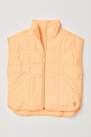 Free People Pippa Packable Puffer Vest - Neon Clementine
