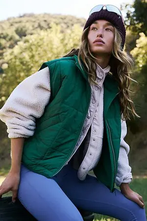 Free People FP Movement Pippa Packable Puffer Vest Viridian