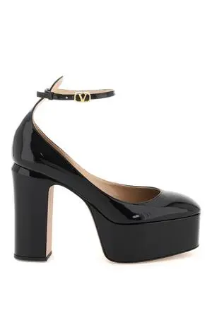 Valentino Garavani VALENTINO GARAVANI TAN-GO PATENT LEATHER PLATFORM PUMP Black