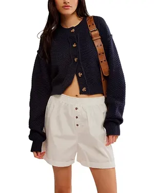 Free People Lila Cotton-blend Cardigan - Sky Captain