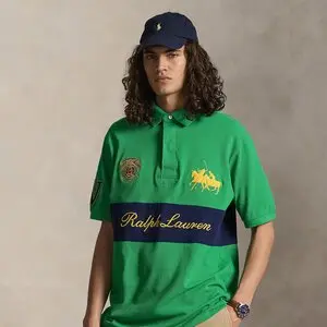 Ralph Lauren Crest Mesh Polo Shirt - Stafford Green/newport Navy