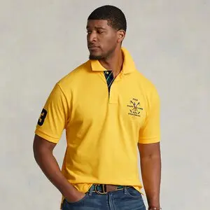 Ralph Lauren Crest Mesh Polo Shirt Yellowfin