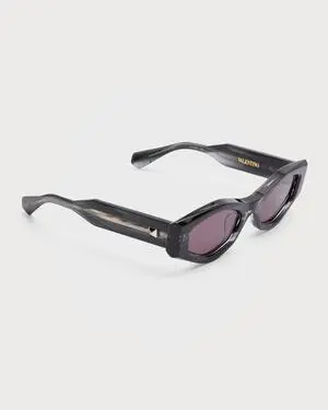 VALENTINO Tre Geometric Cat-Eye Sunglasses