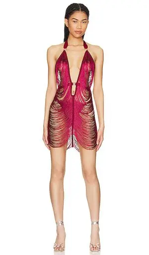 THISTLE AND SPIRE Fringe Benefits Slip In Red - Ruby