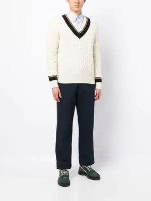 Polo Ralph Lauren Stripe-trim V-neck Jumper