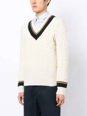 Polo Ralph Lauren Stripe-trim V-neck Jumper