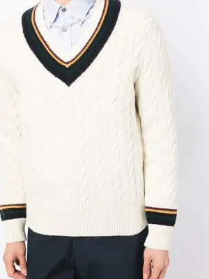 Polo Ralph Lauren Stripe-trim V-neck Jumper