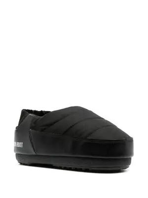 Moon Boot Elasticated Band Padded Slippers - Black