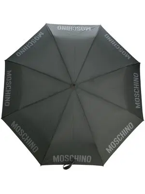 Moschino Logo-print Compact Umbrella - Grey