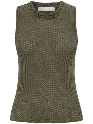 DION LEE Grid Mesh Tank Top - Green