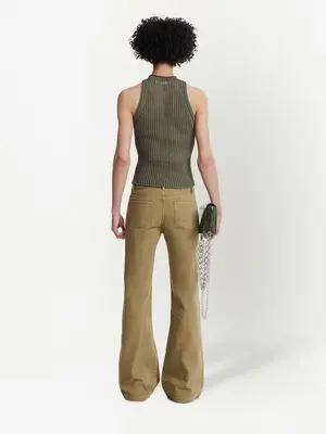 DION LEE Grid Mesh Tank Top - Green