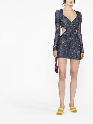 ROTATE BY BIRGER CHRISTENSEN Ruched Cut-out Minidress