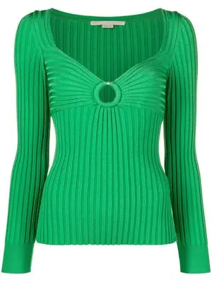 Stella McCartney Cut-out Knitted Top - Green