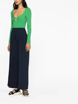 Stella McCartney Cut-out Knitted Top - Green